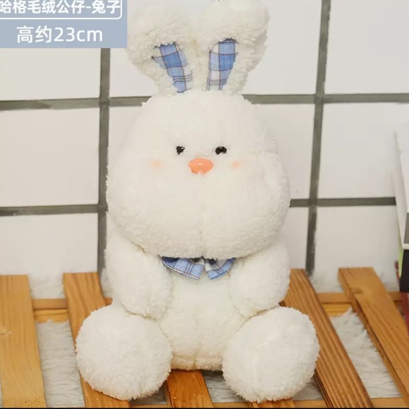 Accents | Rabbit Plush Stuffed Animal Doll White 1 Pc Blue Ears Bunny ...
